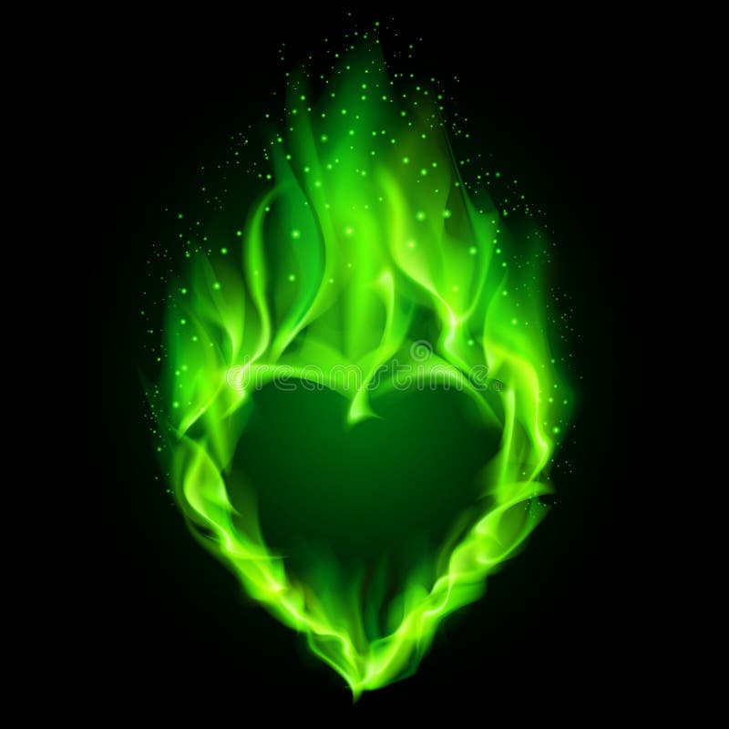 El Corazón Grande Verde Hizo Forma Pequeños Corazones Del Neón Del ...
