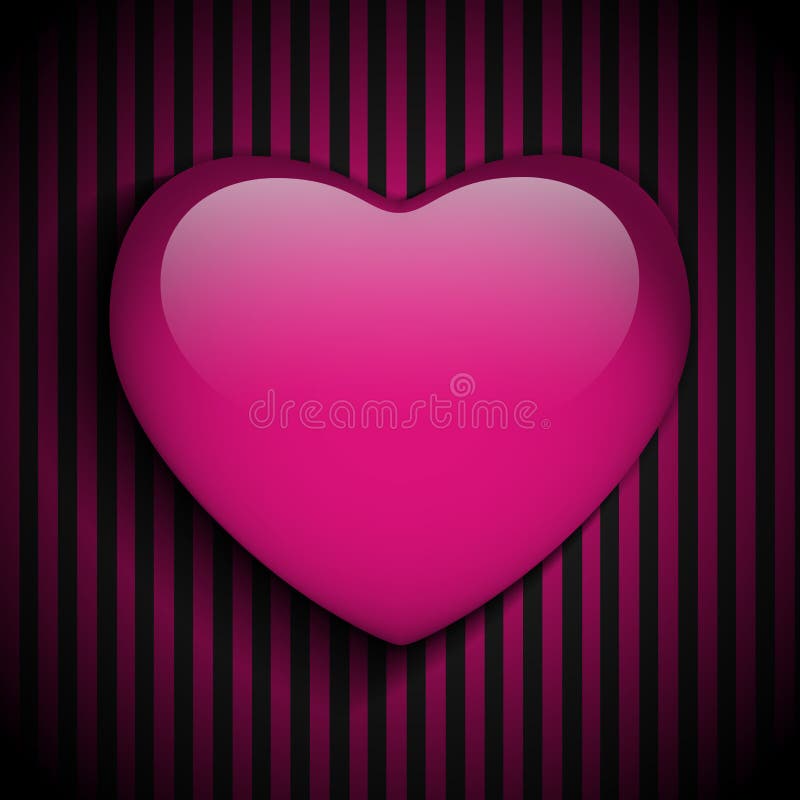 Corazón Brillante De Emo. Rosa Y Rayas Negras Ilustración del Vector ...