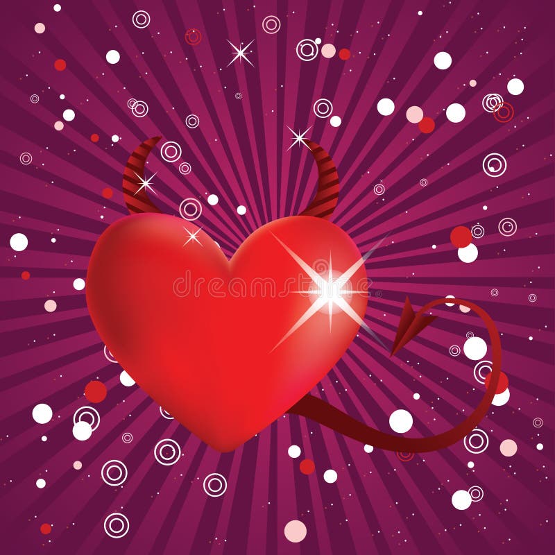 Corazón Brillante Del Diablo Ilustración del Vector - Ilustración de ...