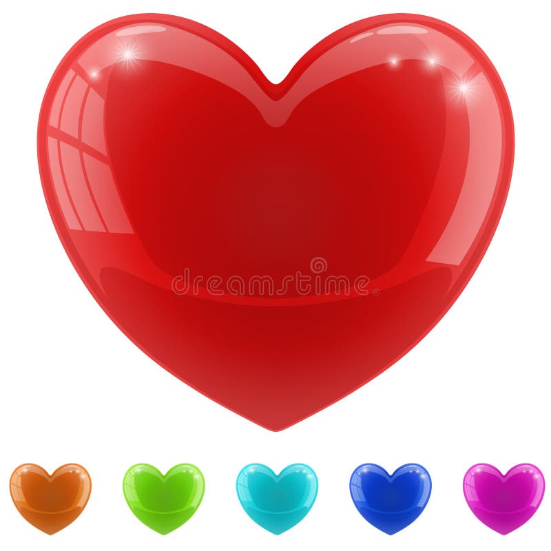 Corazón brillante rojo ilustración del vector. Ilustración de icono ...