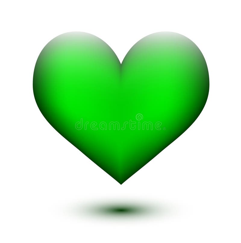 Corazón Verde Hecho De La Hierba Aislada En Blanco Stock de ilustración ...