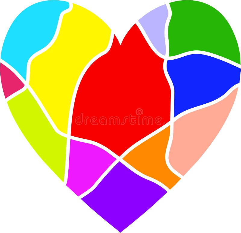 Corazón colorido ilustración del vector. Ilustración de forma - 15797185