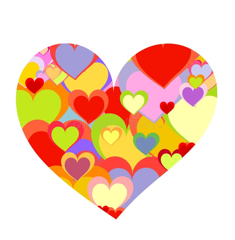 Corazón colorido ilustración del vector. Ilustración de verde - 18117261