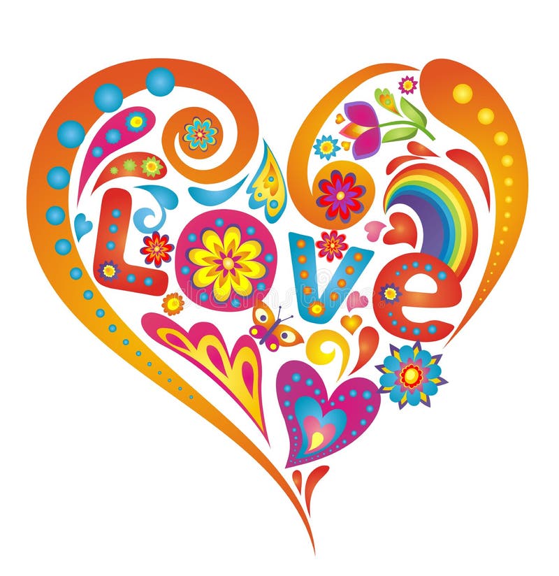 Corazón colorido ilustración del vector. Ilustración de ilustraciones ...
