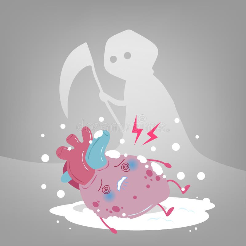 Corazón Muerto Con El Infarto Del Miocardio Ilustración del Vector ...
