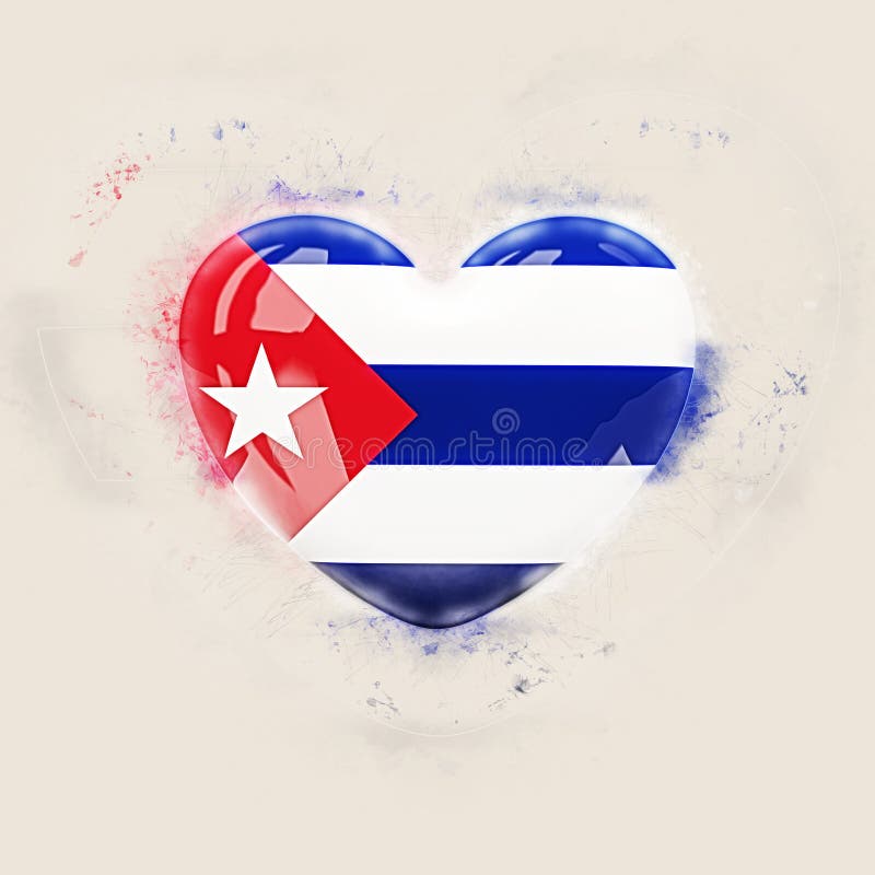 El Corazón De La Bandera De Cuba Stock de ilustración - Ilustración de ...
