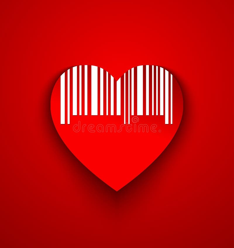 Corazón Del Código De Barras Stock de ilustración - Ilustración de ...