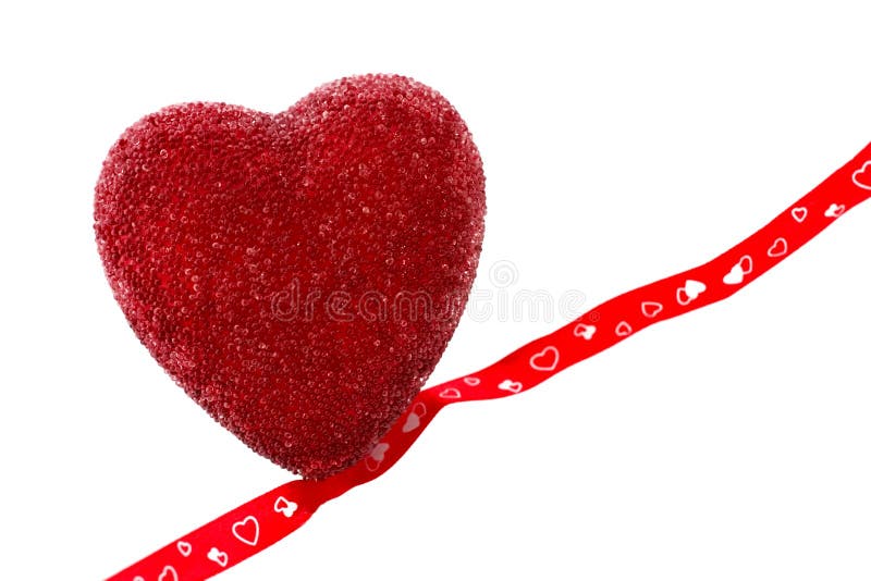 Corazón con la cinta foto de archivo. Imagen de amor, escritura - 490286