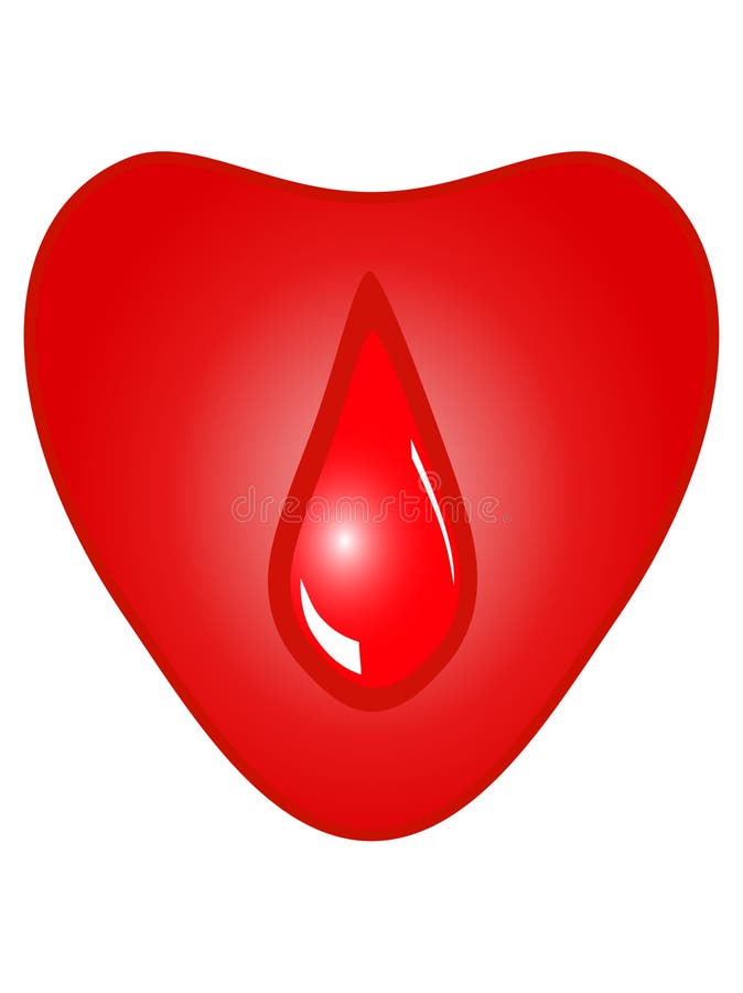 Corazón Con La Gota De La Sangre Ilustración del Vector - Ilustración ...