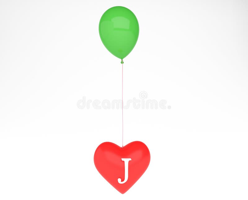 Corazón con la letra de j stock de ilustración. Ilustración de juego ...