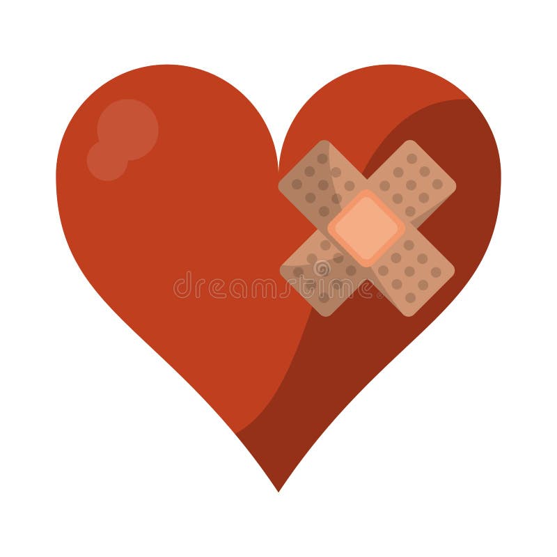 Corazón Con El Ejemplo De La Tirita Ilustración del Vector ...