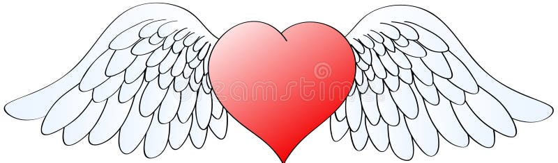 Corazón con las alas 2 ilustración del vector. Ilustración de ...