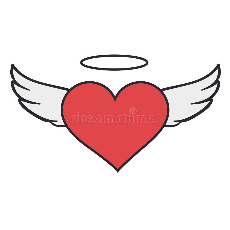 Corazón con las alas ilustración del vector. Ilustración de religioso ...