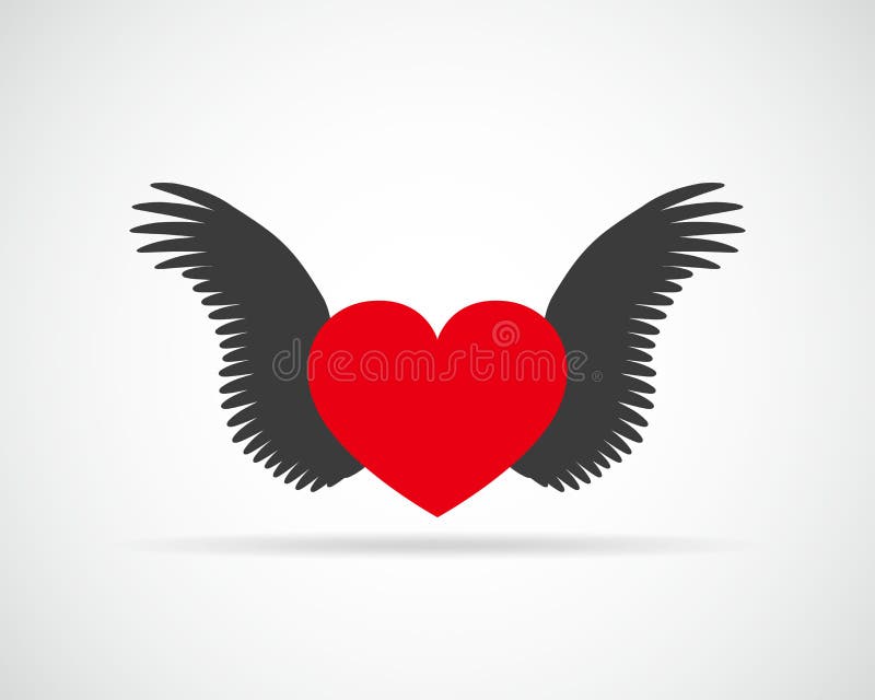 Corazón Con Las Alas Ilustración Del Vector Stock de ilustración ...