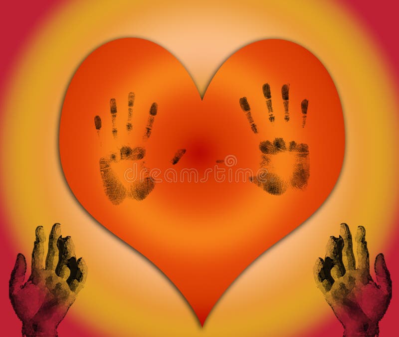 Corazón con las manos stock de ilustración. Ilustración de ilustrativo ...