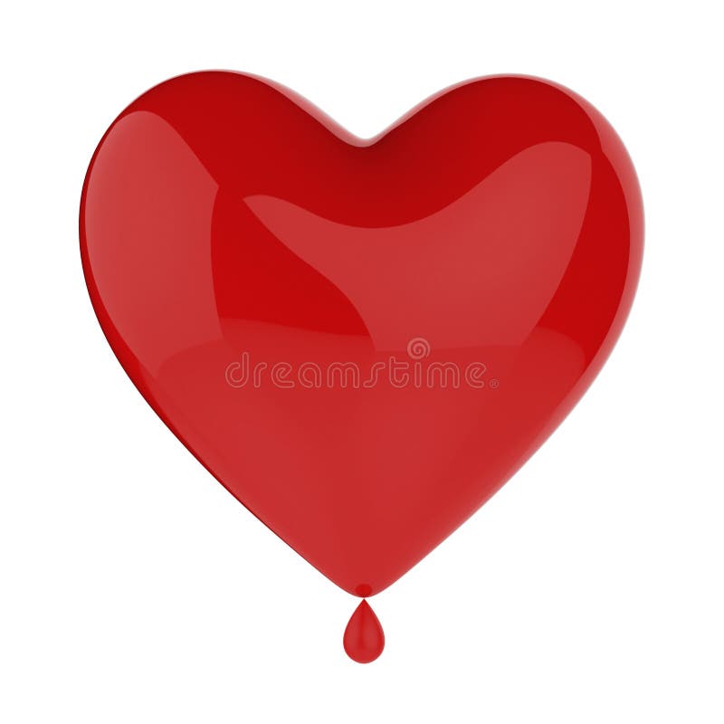 Corazón Con Una Gota De La Sangre Stock de ilustración - Ilustración de ...