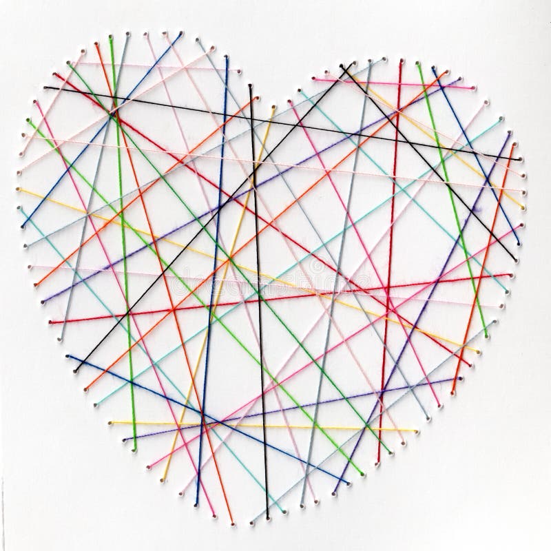 Corazón Cosido Del Hilo Del Algodón Foto de archivo - Imagen de colores ...