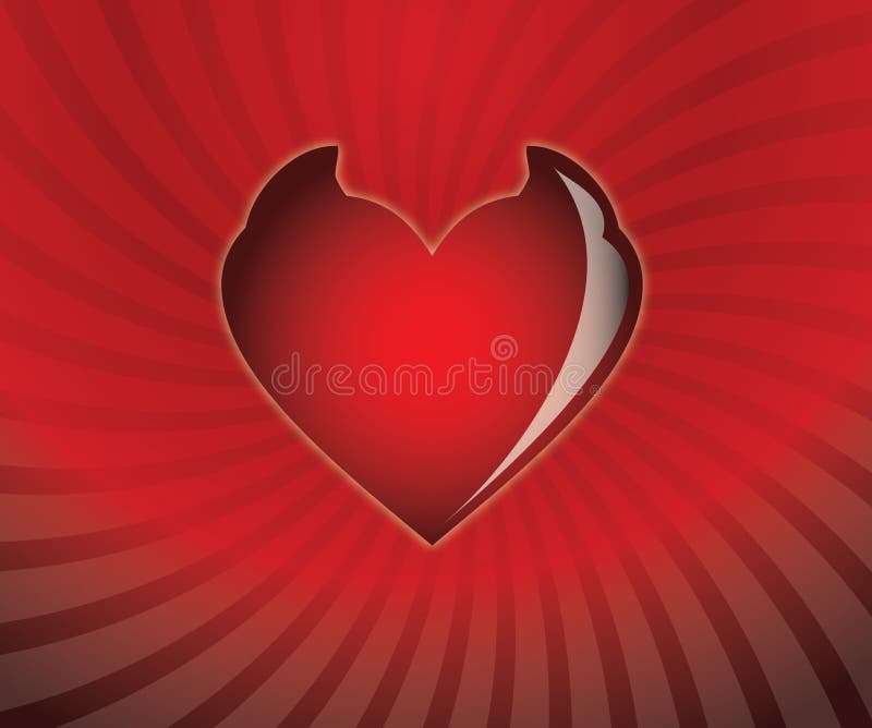 Corazón de cuernos malvado ilustración del vector. Ilustración de ...