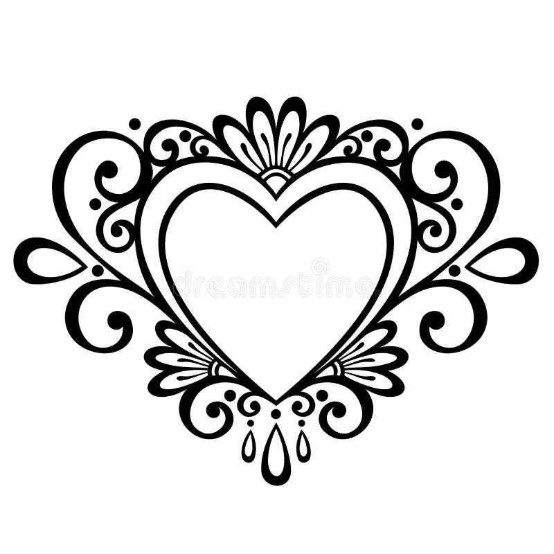 Ilustración Del Vector De Una Frontera Del Corazón Ilustración del ...