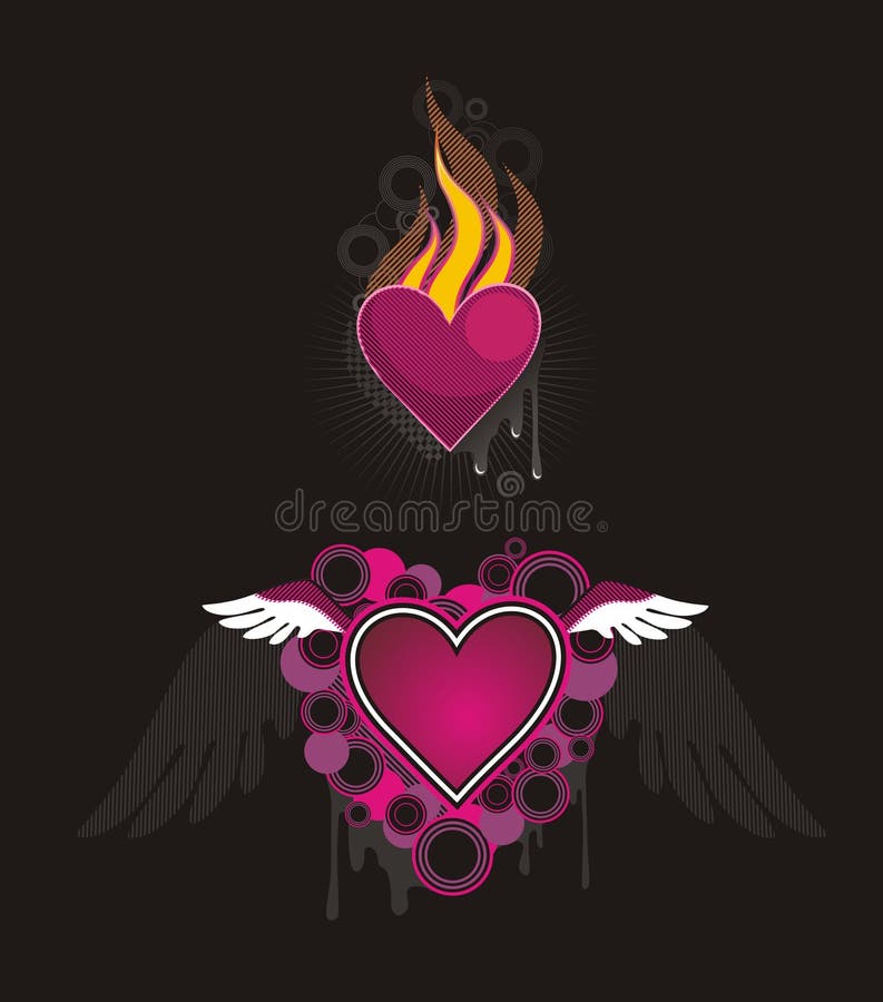 Corazón de Emo del tatuaje ilustración del vector. Ilustración de ...