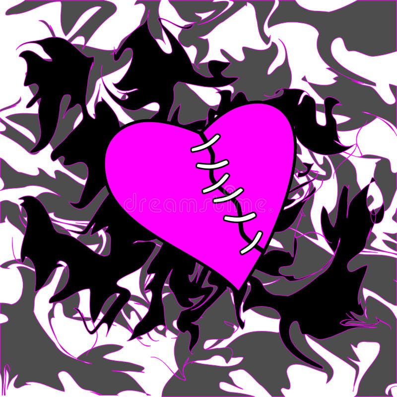 Corazón de Emo ilustración del vector. Ilustración de miseria - 6971798