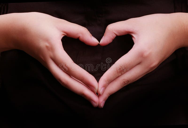 Corazón De La Dimensión De Una Variable De La Mano Imagen de archivo ...