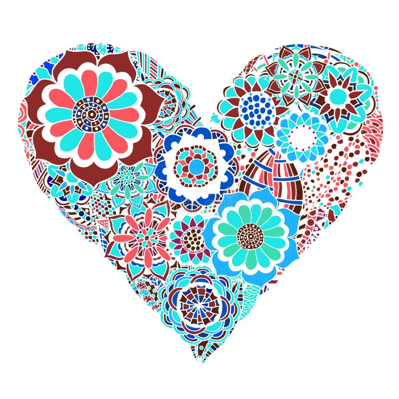 Corazón de la flor ilustración del vector. Ilustración de caramelo ...