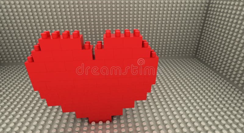Corazón Rojo De La Tarjeta Del Día De San Valentín Hecho De Lego Blocks ...