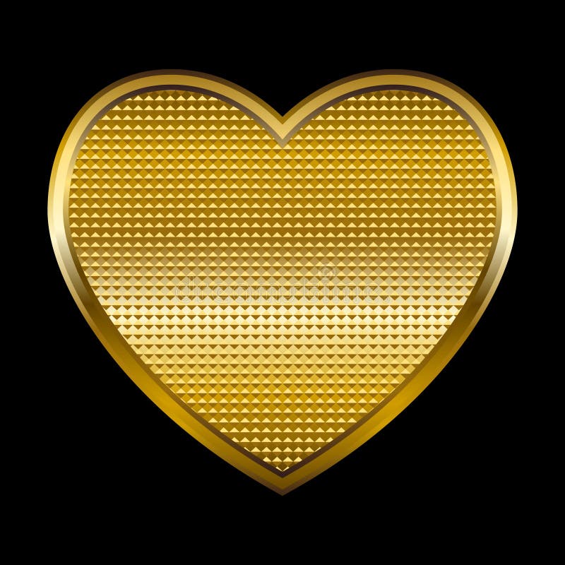 Corazón de oro ilustración del vector. Ilustración de brillo - 46663459