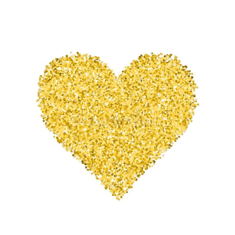 Corazón de oro del brillo ilustración del vector. Ilustración de vector ...
