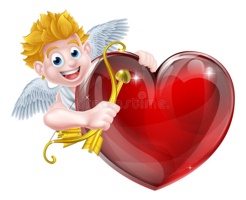 Corazón del cupido ilustración del vector. Ilustración de bebé - 63336372