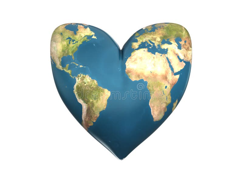 Mundo en forma de corazón stock de ilustración. Ilustración de ideas ...