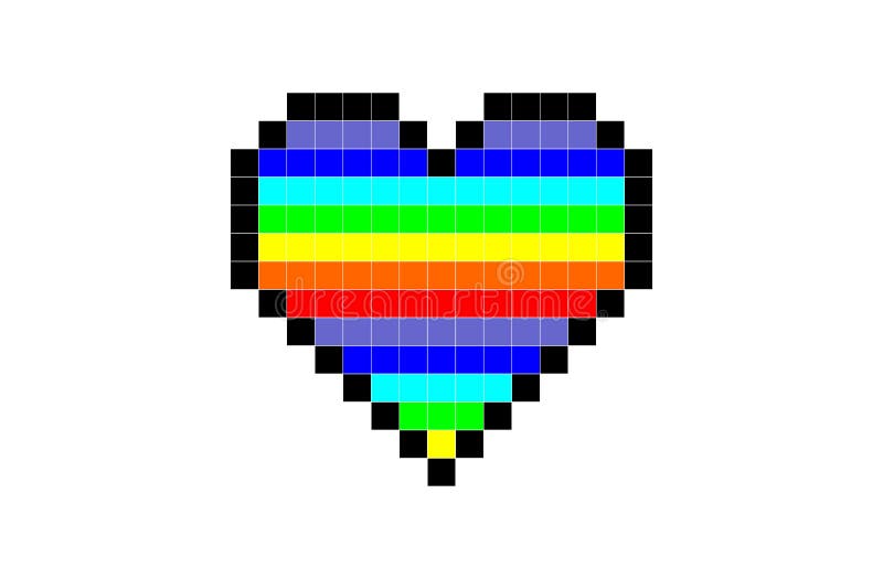 Corazón Del Pixel Del Color Del Arco Iris Ilustración del Vector ...