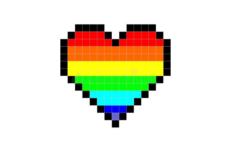 Corazón Del Pixel Del Color Del Arco Iris Ilustración del Vector ...