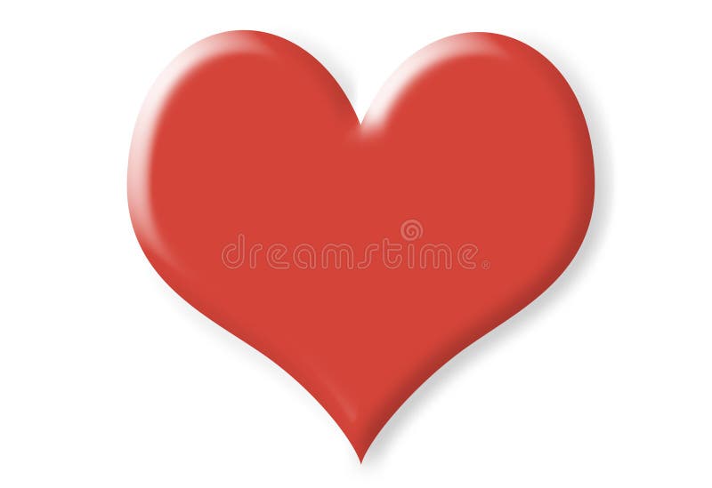 Corazón Del Rojo De Dos Dimensiones Stock de ilustración - Ilustración ...