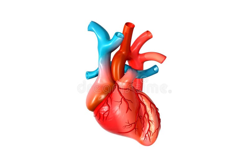 Corazón del ser humano 3d stock de ilustración. Ilustración de aorta ...