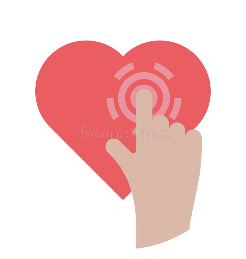 Corazón Del Tacto Del Finger, Tacto Del Corazón, Icono Del Vector Del ...