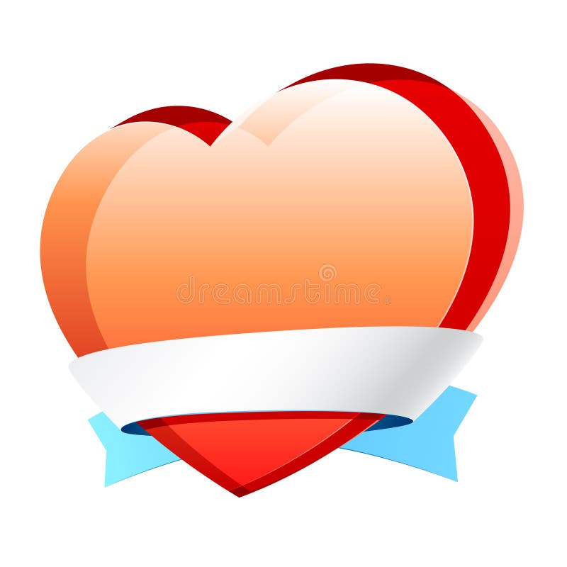 Corazón Del Vector Con La Cinta Ilustración del Vector - Ilustración de ...