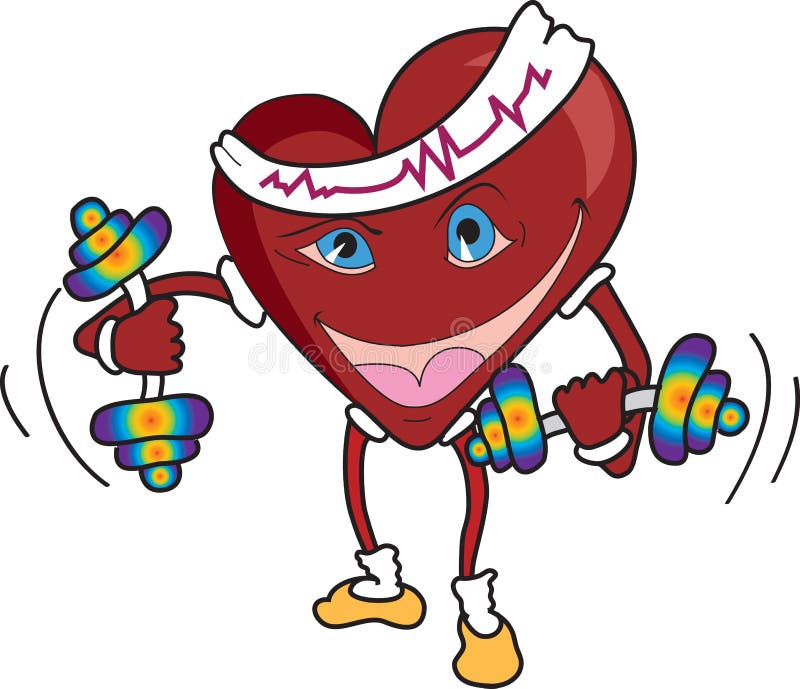 Corazón Del Vector Que Hace Ejercicios De La Aptitud. Ilustración del ...