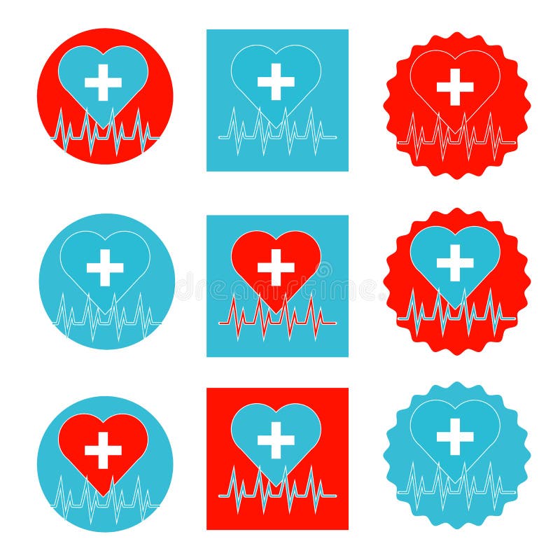 Corazón Determinado Del Vector Con Latido Del Corazón Stock de ...