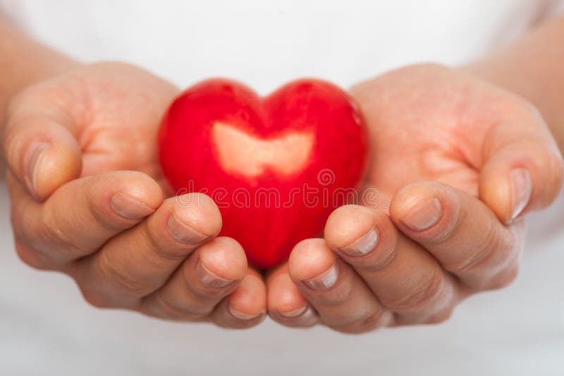 Dimensión De Una Variable Roja Del Corazón Drawed En Una Mano Humana ...