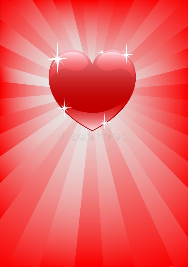 Corazón en rayos ilustración del vector. Ilustración de encanto - 12428492