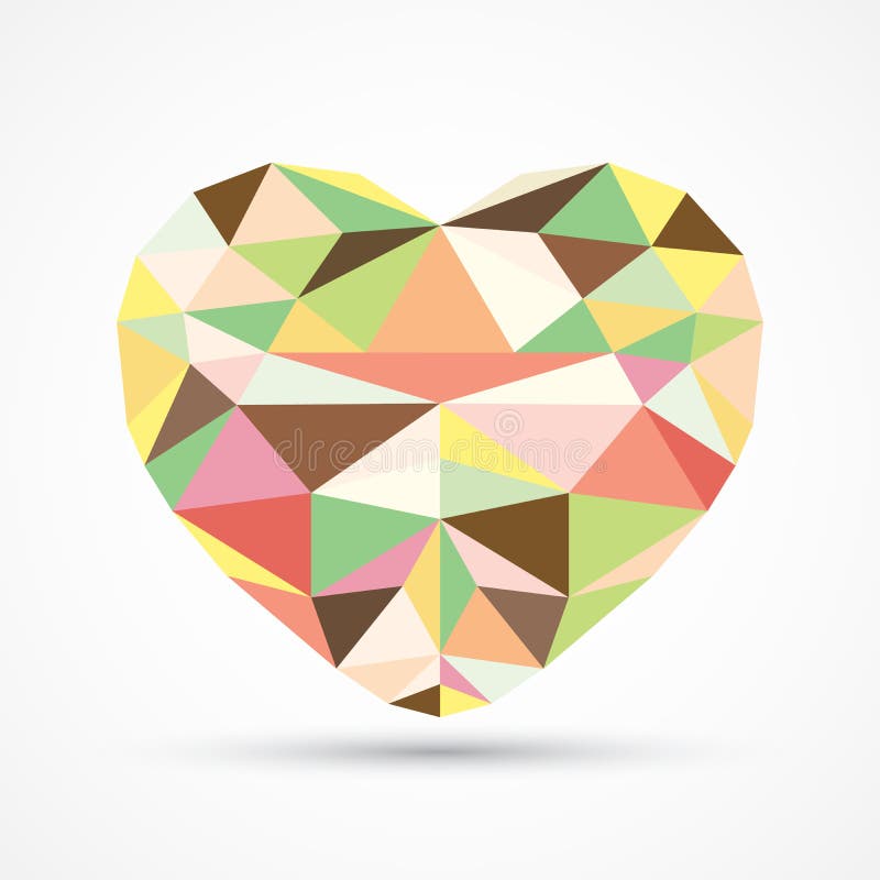 Corazón Geométrico Con La Cinta Roja Ilustración del Vector ...