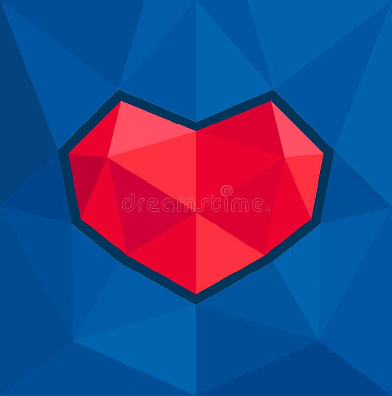 Corazón Geométrico Del Vector Ilustración del Vector - Ilustración de ...