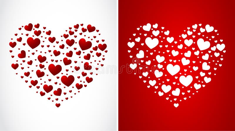 Corazón Hecho De Pequeños Corazones Ilustración del Vector ...