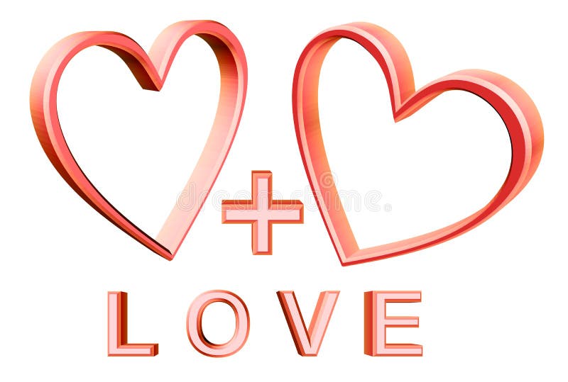 Corazón más corazón stock de ilustración. Ilustración de modelo - 48535288