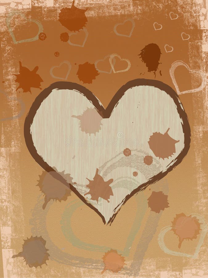 Corazón marrón del café stock de ilustración. Ilustración de manera ...