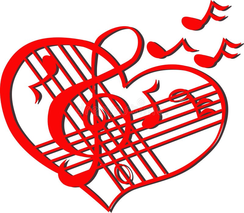 Corazón musical ilustración del vector. Ilustración de pintura - 7506077