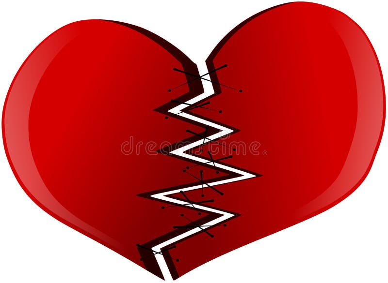 Corazón Quebrado Estilizado, Pintado En Colores En Colores Pastel ...