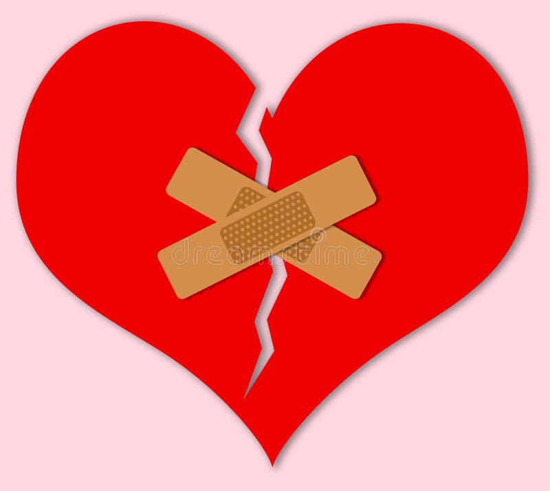 Corazón quebrado reparado stock de ilustración. Ilustración de quebrado ...